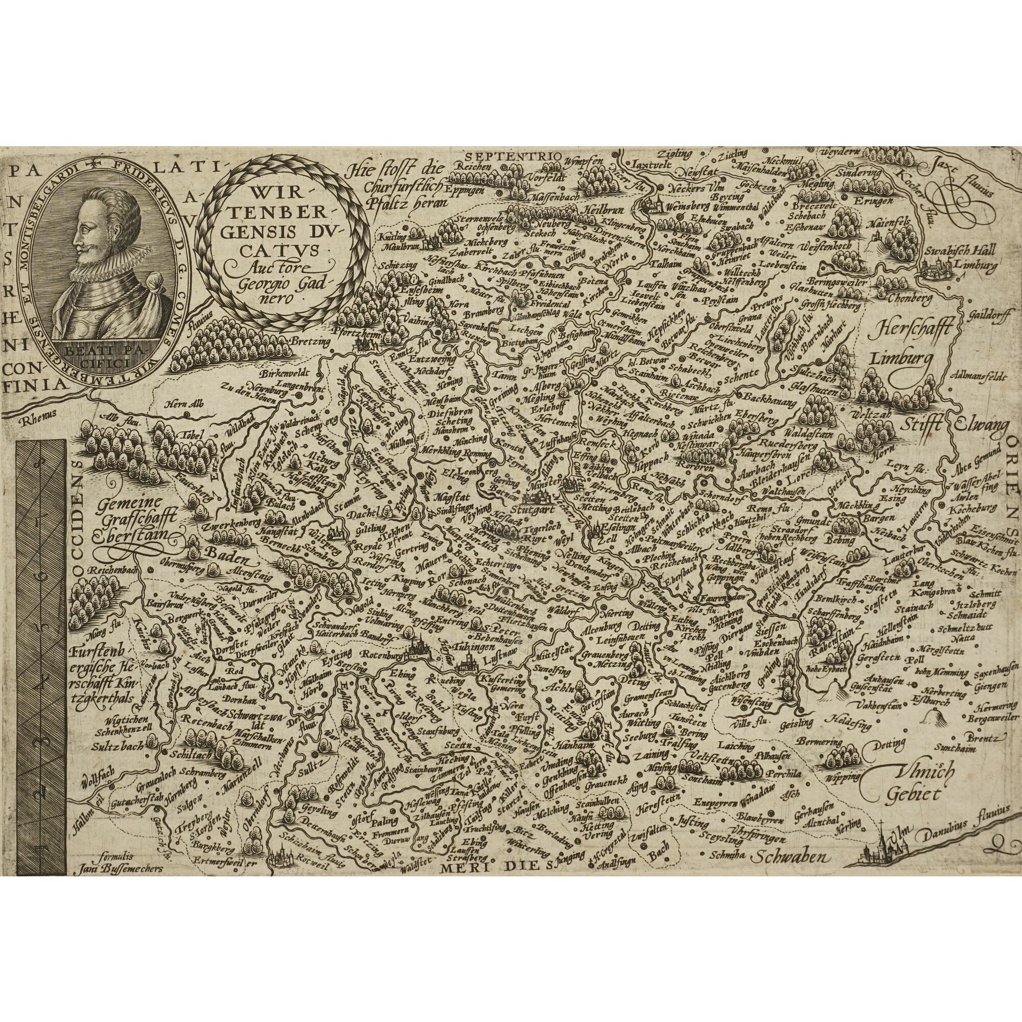 Mat(t)hias Quad, Karte von Württemberg Mat(t)hias Quad (1557-1613), Map ...
